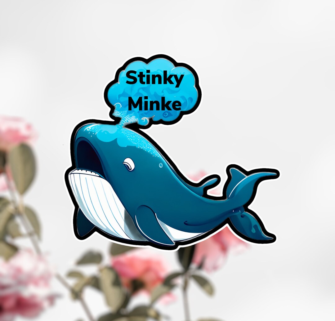 Stinky Minke Whale Sticker, Minke Whale Decal - Etsy
