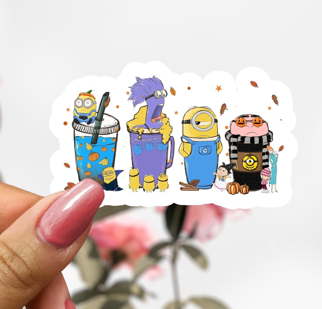 Minions Fall Coffee Sticker, Disney Minions Decal, - Etsy
