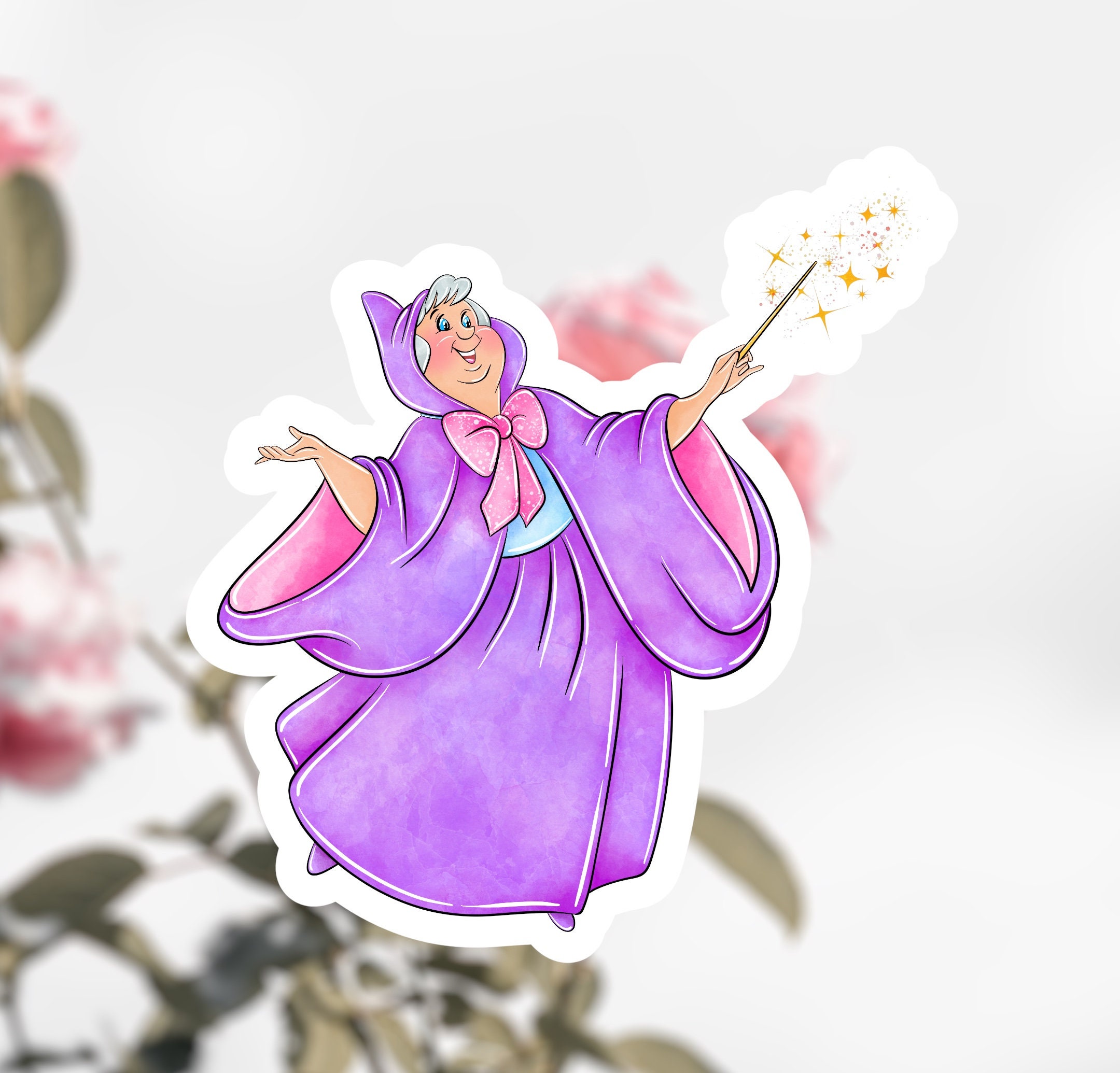 Cinderella Fairy Godmother Sticker, Bibbidi Bobbidi Boo Sticker - Etsy