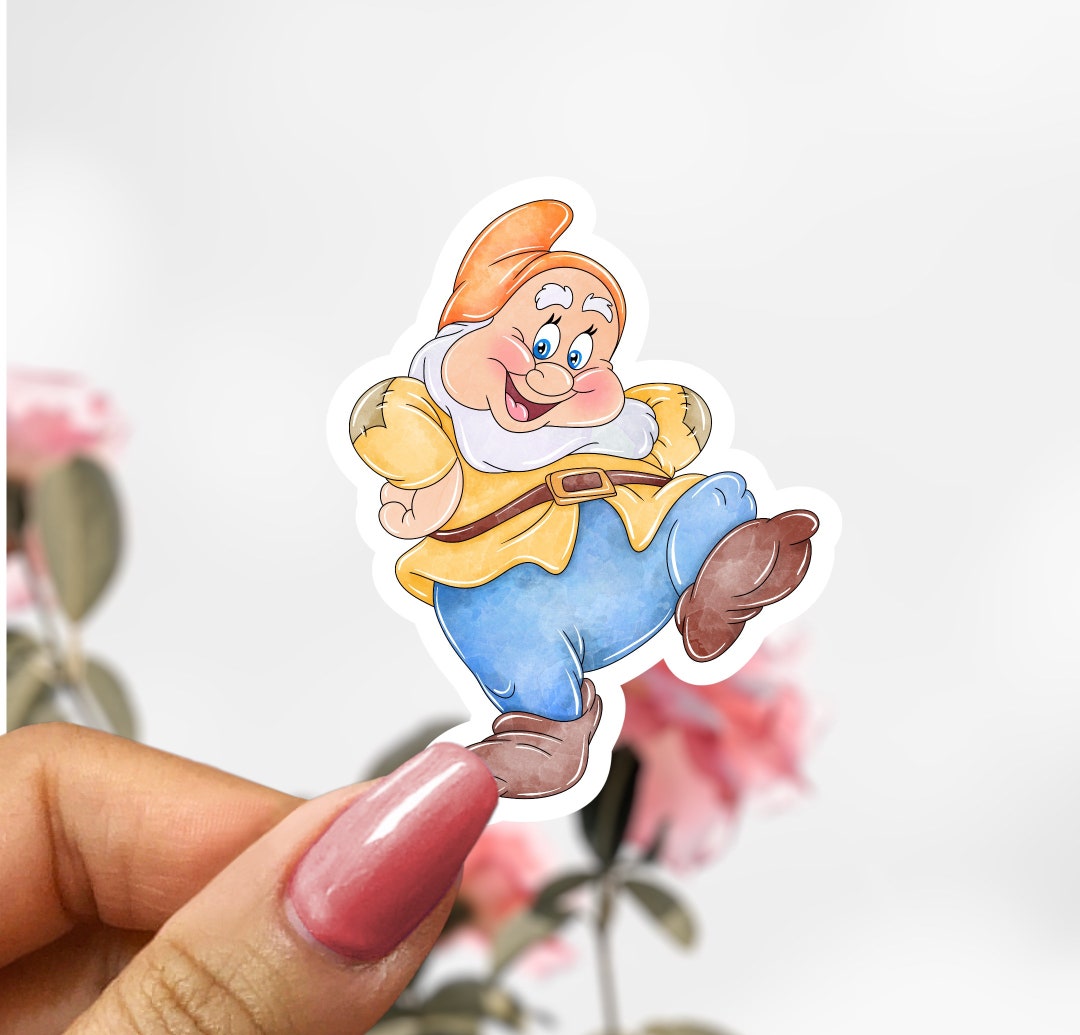 Seven Dwarfs Happy Sticker, Disney Sticker Decal, Snow White Happy ...