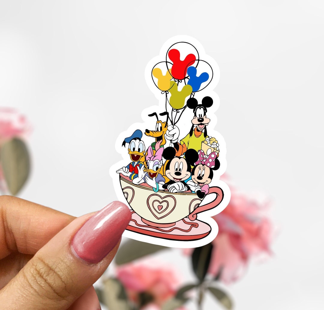 Mickey Mouse & Friends Tea Cup Sticker, Mickey Decal, - Etsy