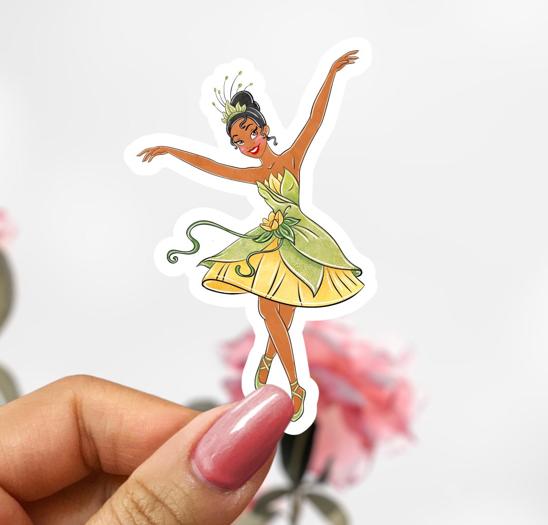 Princess Tiana Ballet Sticker, Princess and the Frog Sticker Decal - Etsy
