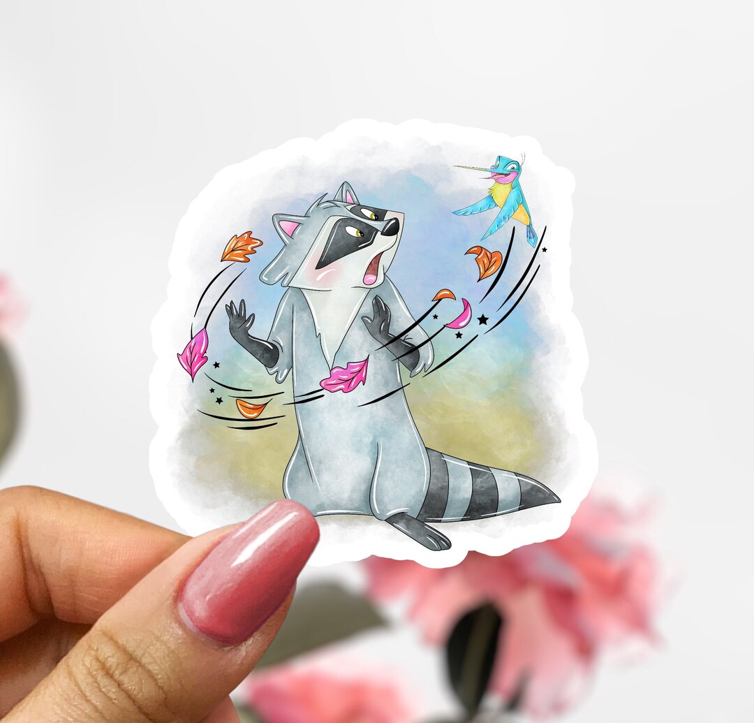 Pocahontas Meeko Raccoon Sticker, Raccoon Sticker Decal - Etsy