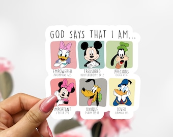 God Says I Am Disney Princess Sticker Religious Princesses - Etsy