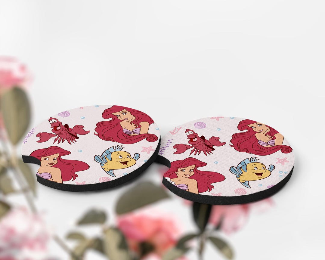 Ariel Car Coasters, Disney Little Mermaid Car Coasters - Etsy