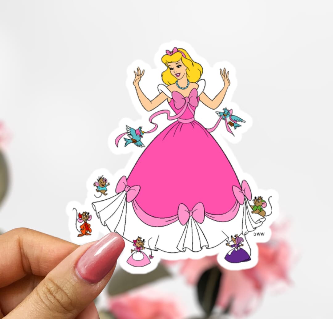 Disney Cinderella & Animal Friends Sticker, Princess Sticker Decal - Etsy