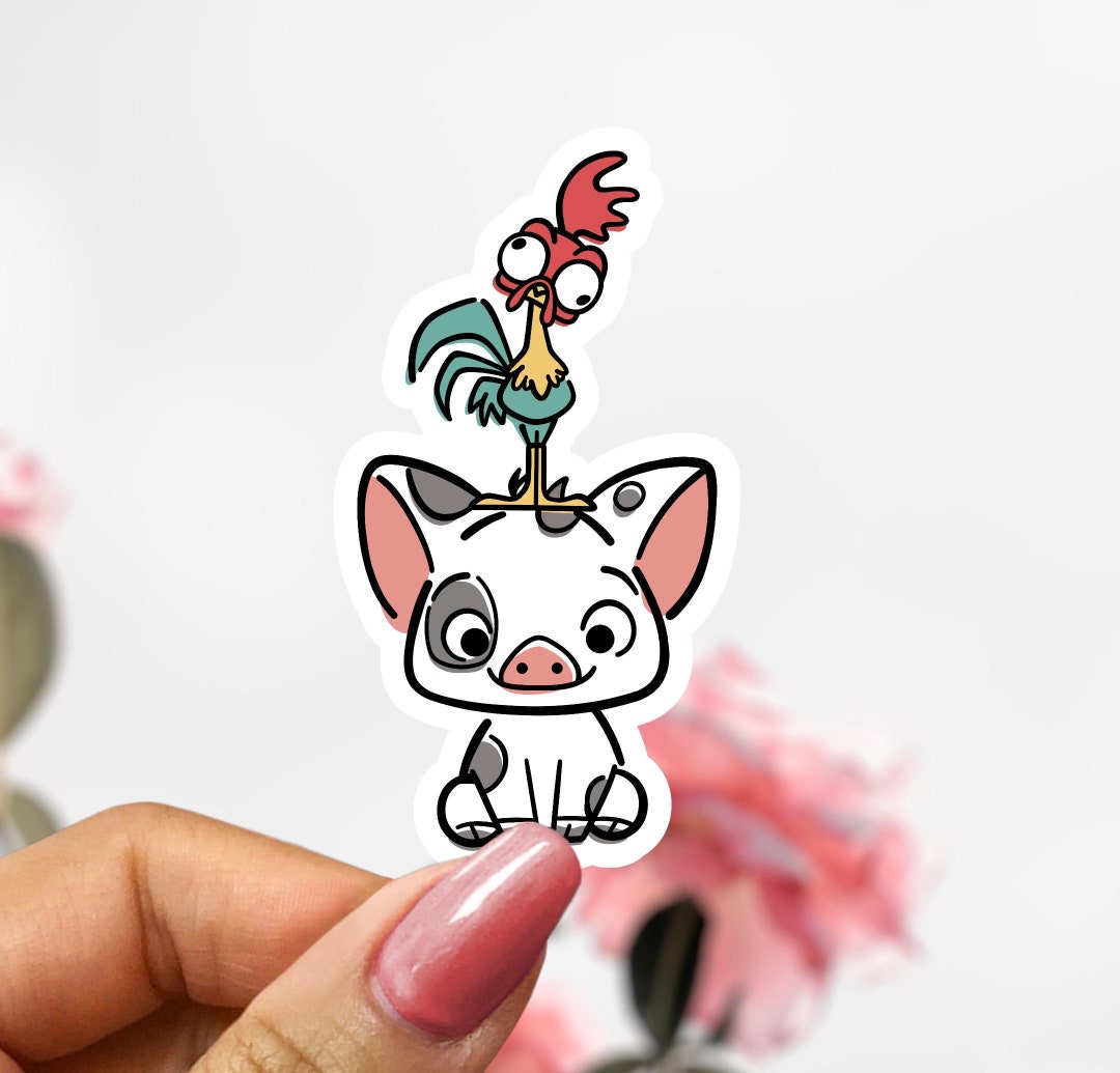 Hei Hei & Pua Moana Sticker, Disney Moana Decal, Chicken Pig Sticker - Etsy