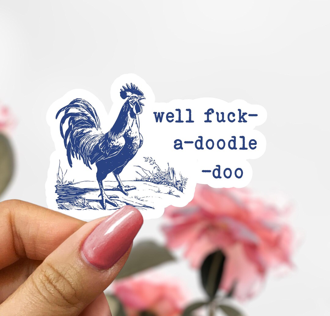 Funny Swearing Chicken Sticker, Funny Chicken Sticker Decal - Etsy