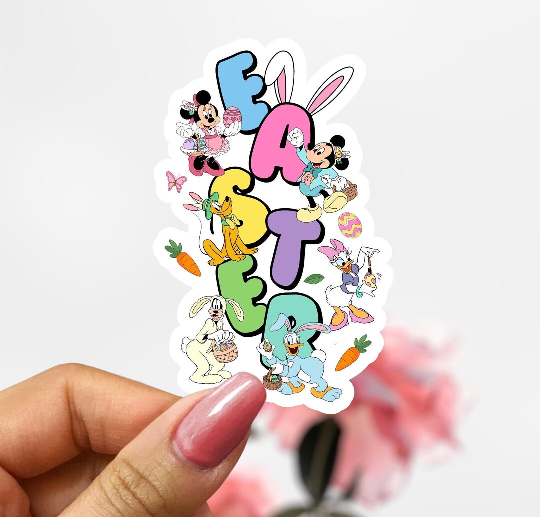 Mickey and Friends Easter Sticker, Disney Easter Sticker Decal - Etsy