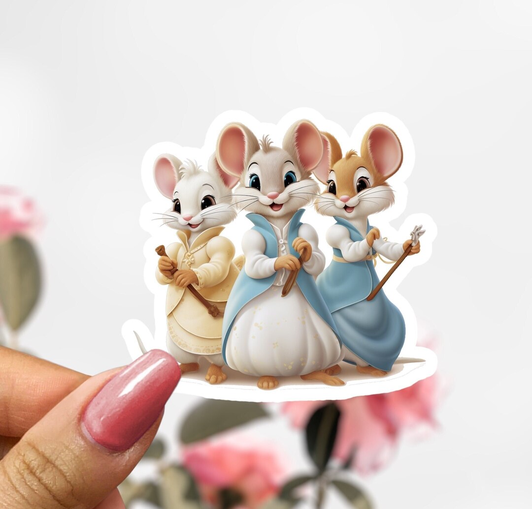 Cinderella’s Three Little Mice Sticker, Disney Mice Sticker, Cinderella ...
