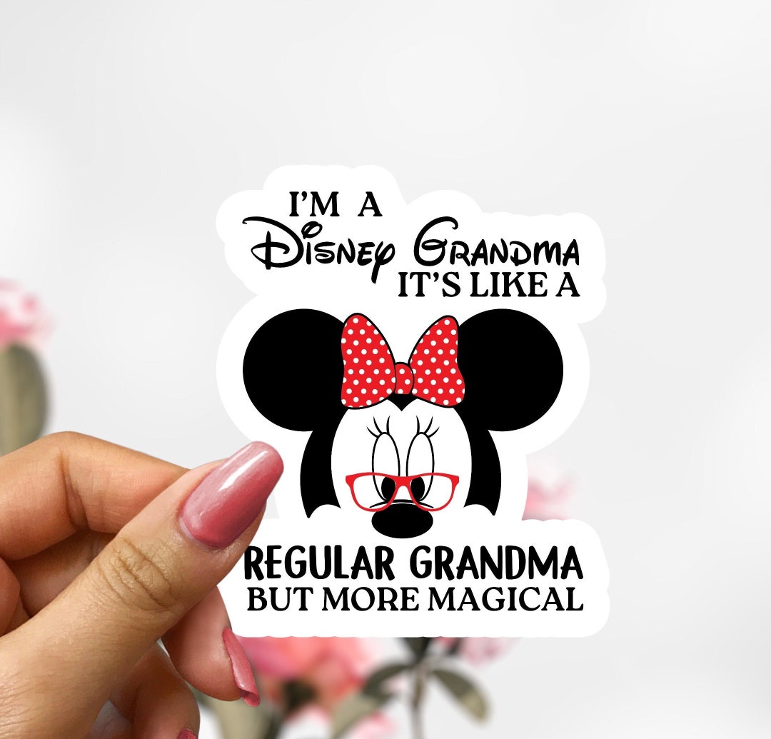 Minnie Mouse Grandma Sticker, Minnie Mouse Sticker Decal - Etsy