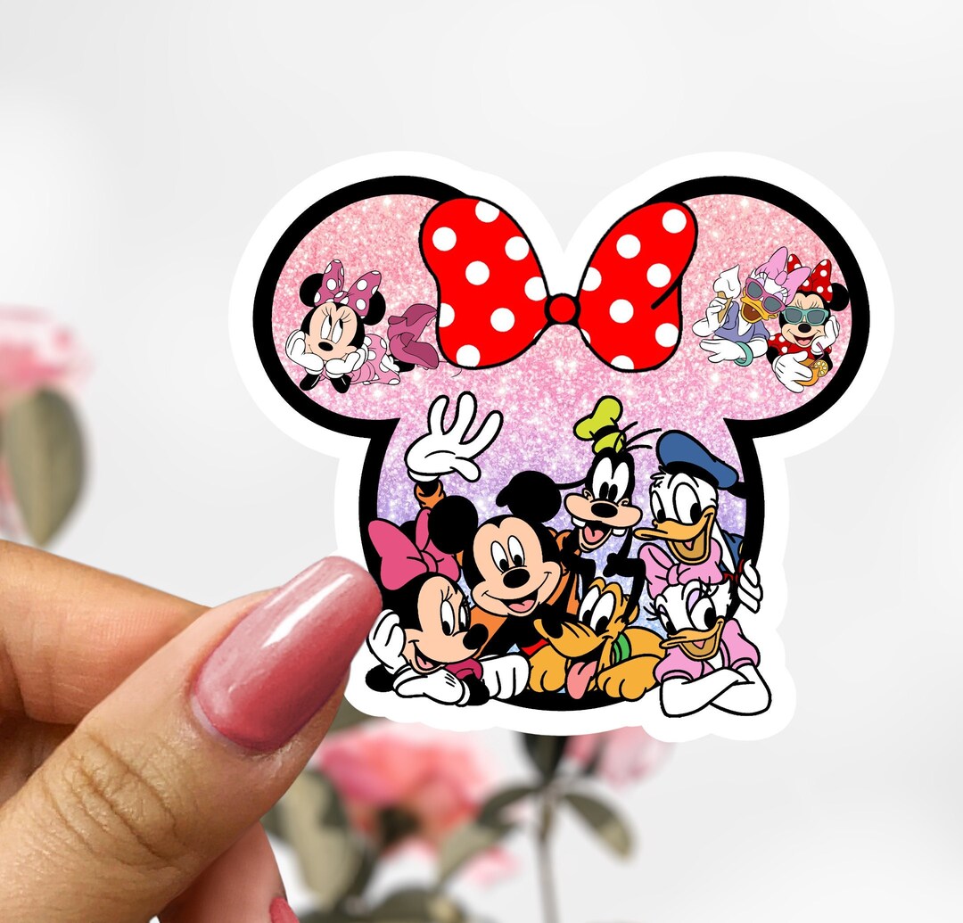 Disney Minnie Mouse Ears Sticker, Cute Pink Bow Disney Sticker Decal - Etsy