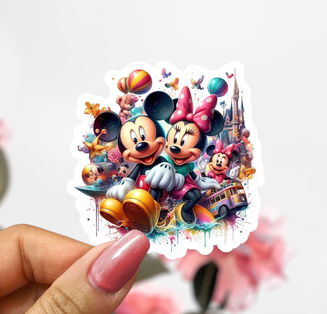 Mickey & Minnie Mouse Characters Sticker, Mickey Sticker Decal - Etsy
