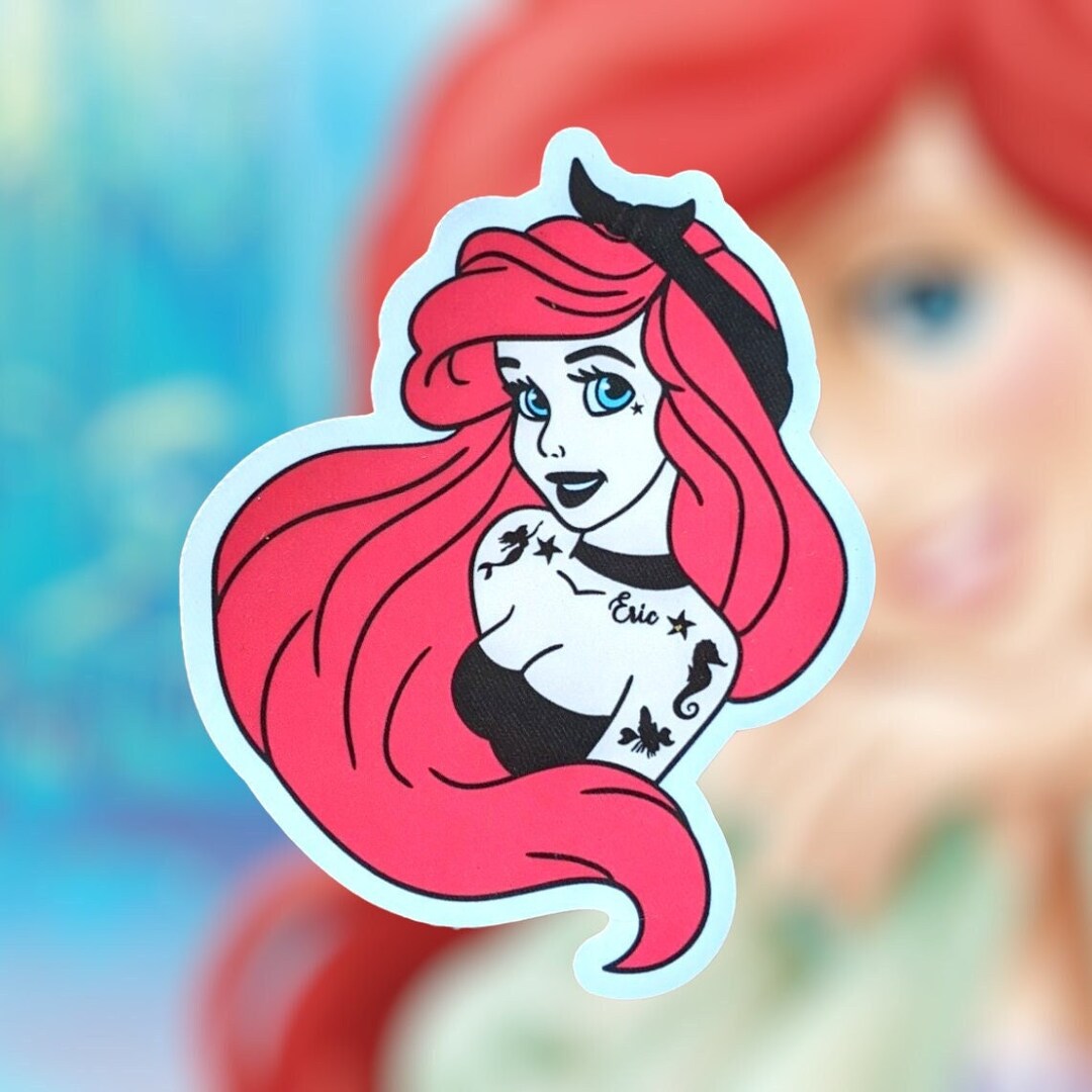 Disney Ariel Tattoo Sticker, Disney Sticker Decal - Etsy