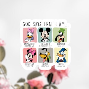 God Says I Am Mickey Mouse Sticker, Religious Mickey Mouse Friends ...
