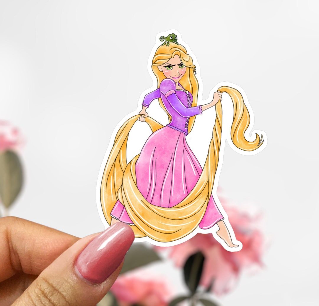 Rapunzel Sticker Cartoon Disney Sticker Decal Princess Rapunzel Sticker Etsy 