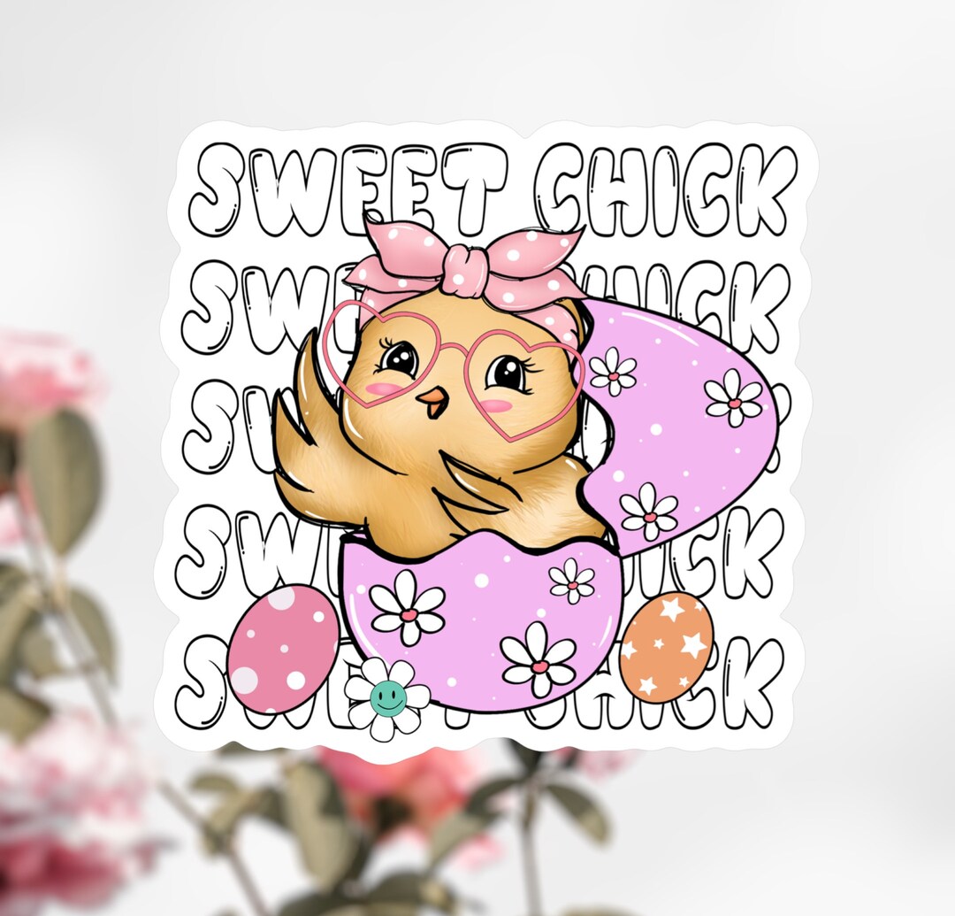 Sweet Chick Easter Sticker, Easter Egg Chicken Sticker Decal - Etsy