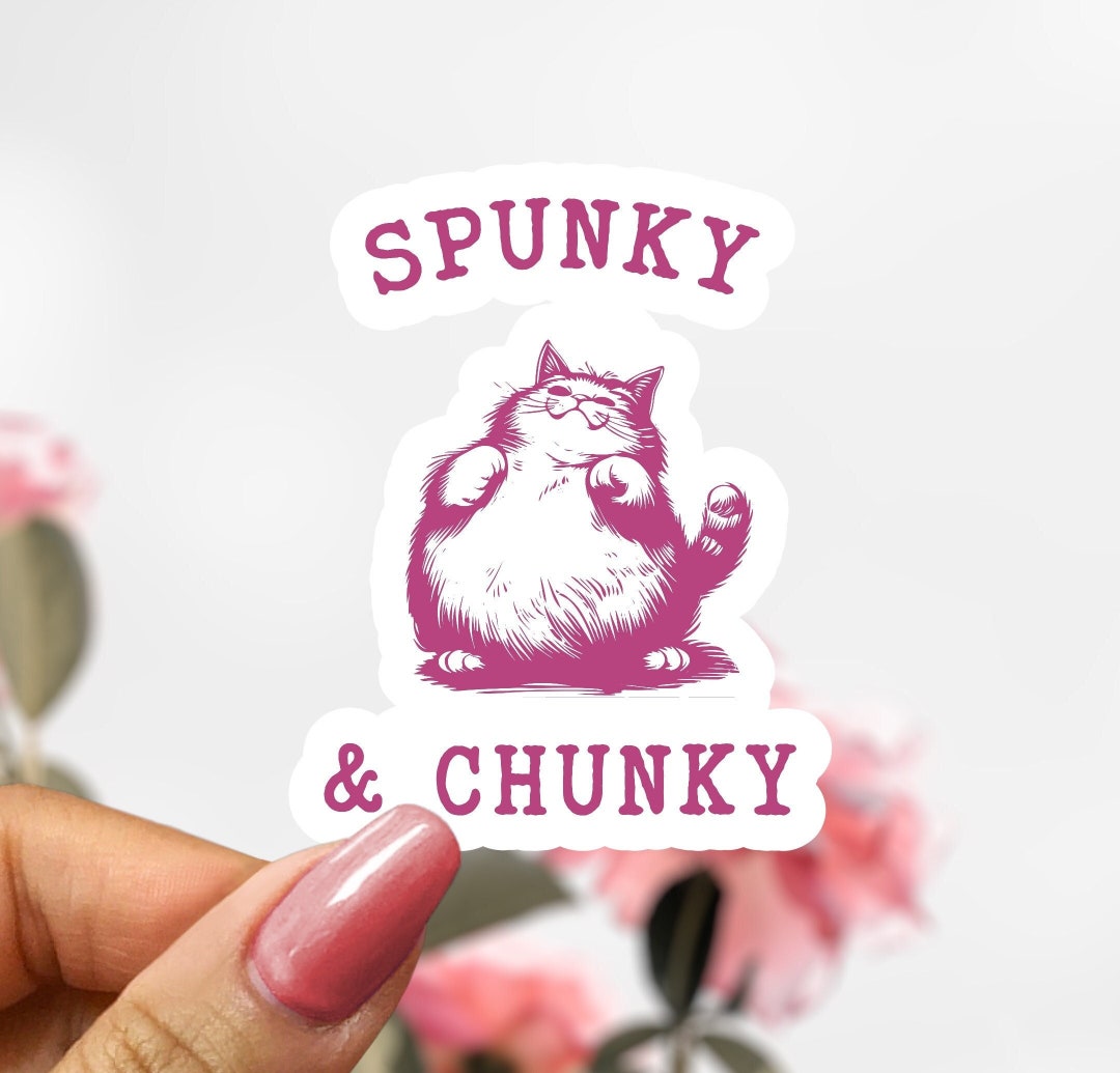 Spunky & Chunky Cat Sticker, Fat Cat Decal, Kitty Cat Sticker - Etsy