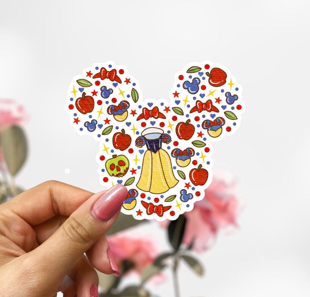 Snow White Mouse Ears Sticker, Cartoon Disney Sticker Decal, Princess ...