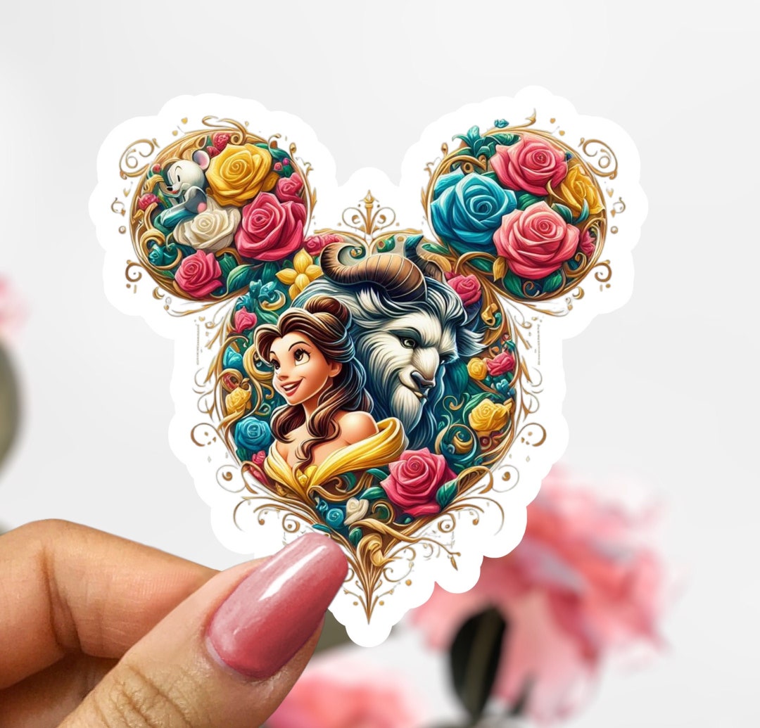 Beauty and Beast Mouse Ears Sticker, Belle Princess Sticker Decal - Etsy