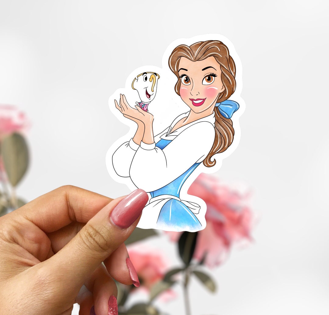 Belle Sticker, Disney Beauty & Beast Decal, Princess Sticker - Etsy