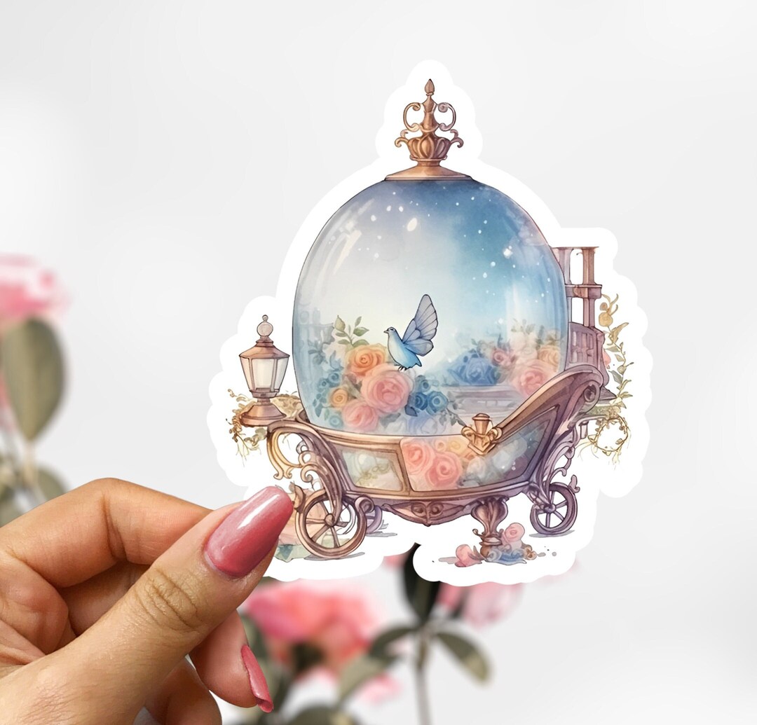 Disney Cinderella Globe Carriage Sticker, Princess Globe Sticker Decal ...