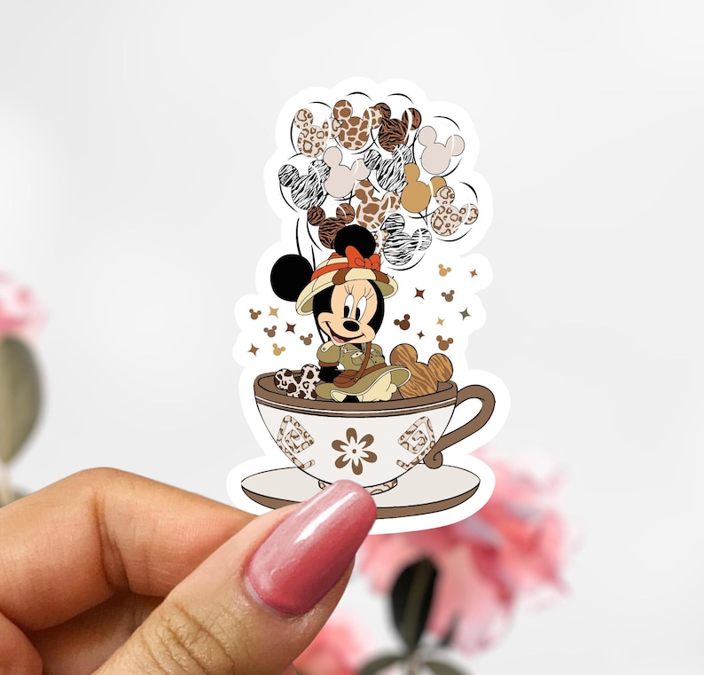 Minnie Safari Teacup Sticker, Minnie Mouse Sticker, - Etsy