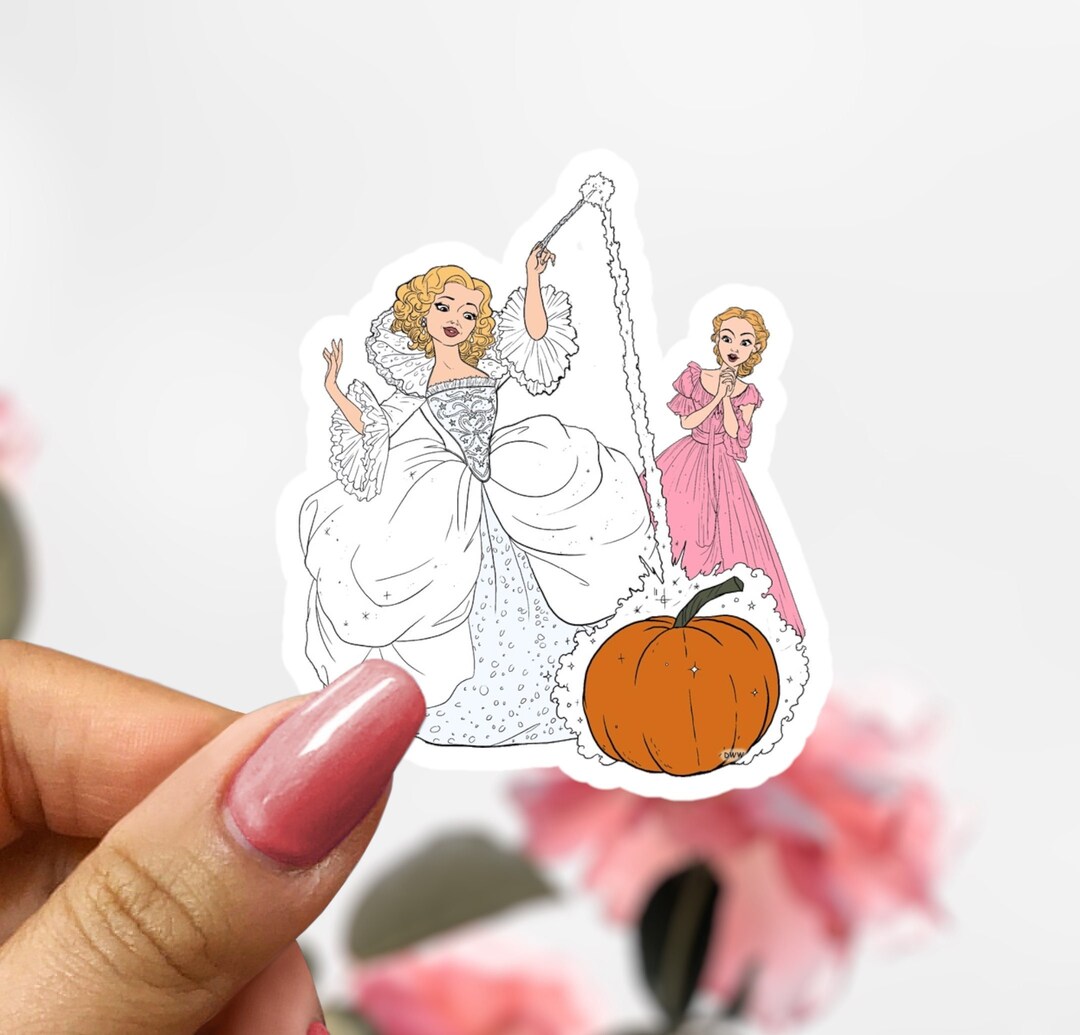 Cinderella Fairy Godmother Sticker, Cindrella Pumpkin Sticker - Etsy