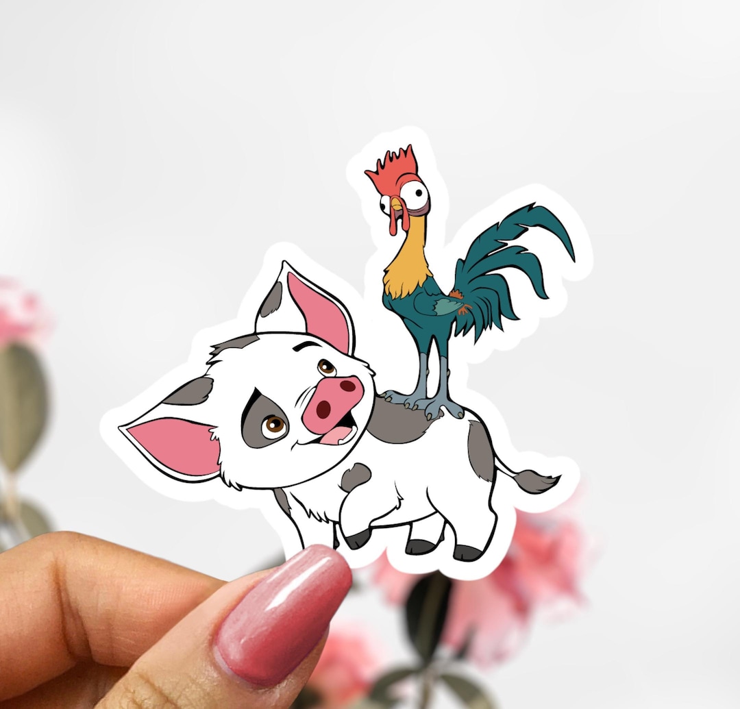 Hei Hei & Pua Moana Sticker, Disney Moana Decal, Chicken Pig Sticker - Etsy