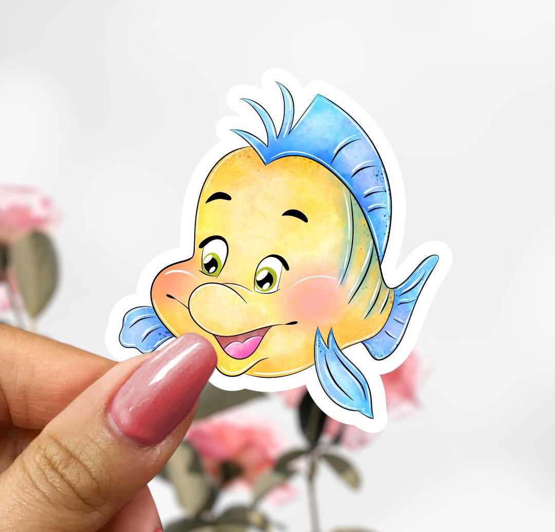 Disney Ariel Flounder Sticker Under the Sea Flounder Sticker - Etsy