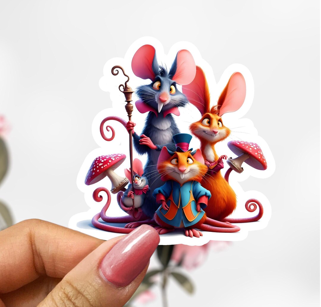 Alice in Wonderland Mice Sticker, Disney Mice Sticker Decal - Etsy