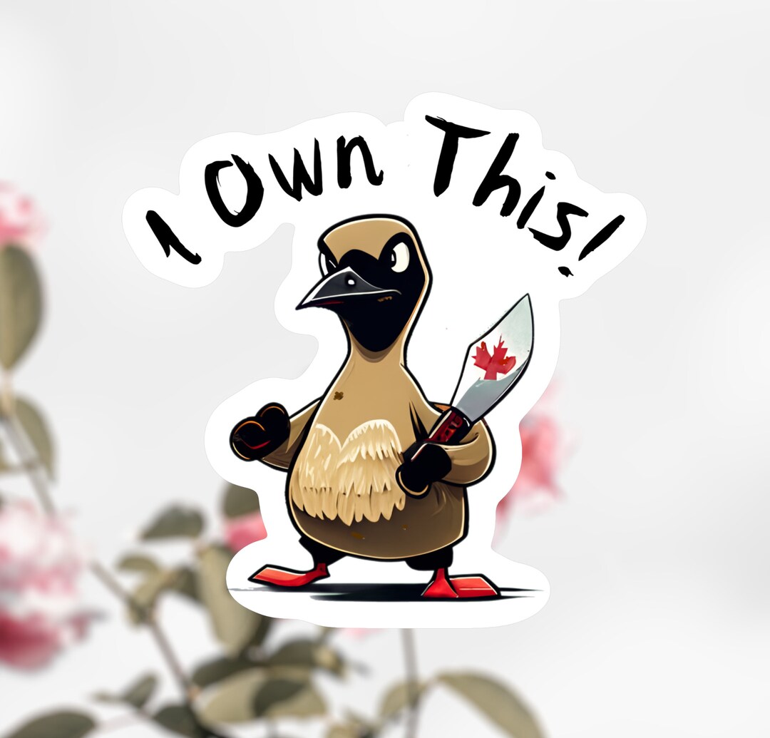 I Own This Canadian Goose Sticker, Mean Canadian Goose, Funny Geese - Etsy