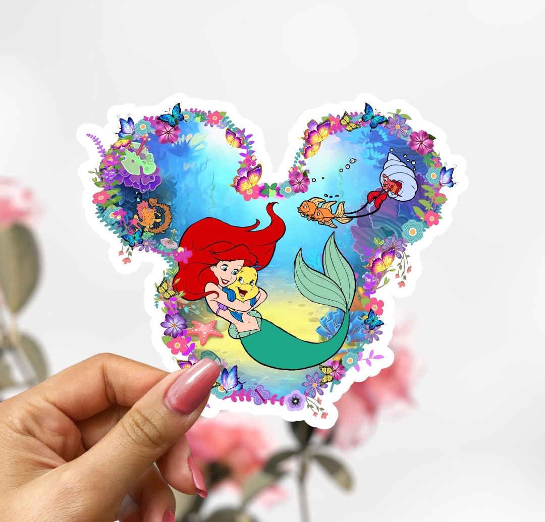 Ariel Mouse Ears Sticker, Ariel Under the Sea Sticker Decal - Etsy