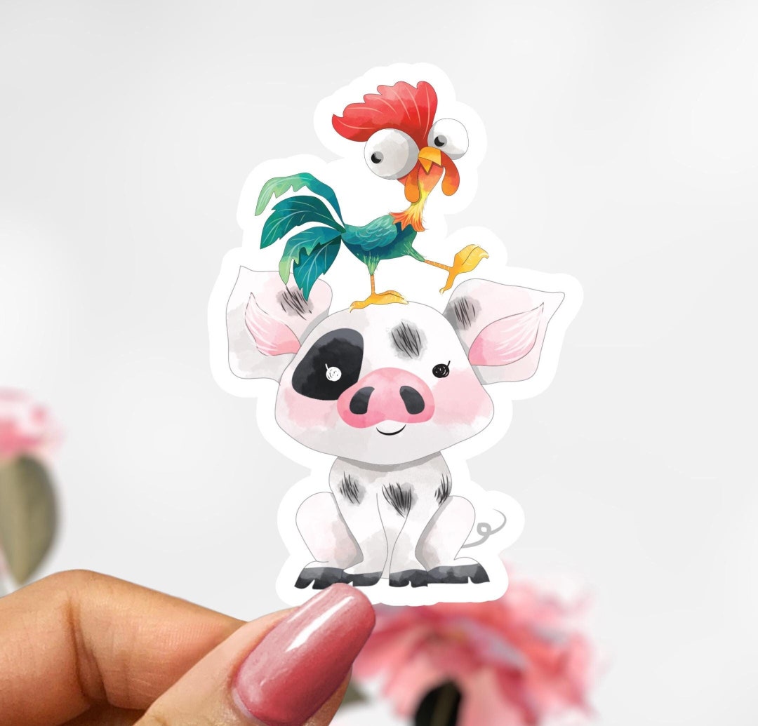 Hei Hei & Pua Moana Sticker, Disney Moana Decal, Chicken Pig Sticker - Etsy