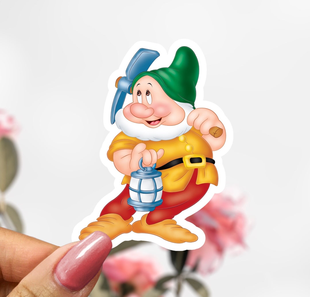 Seven Dwarfs Happy Sticker, Disney Sticker Decal, Snow White Happy ...