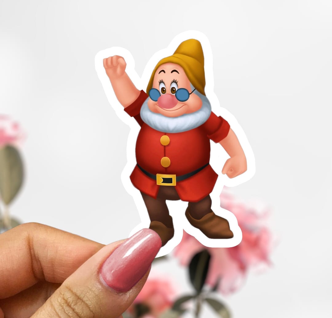 Snow White Happy Sticker, Seven Dwarfs Sticker - Etsy