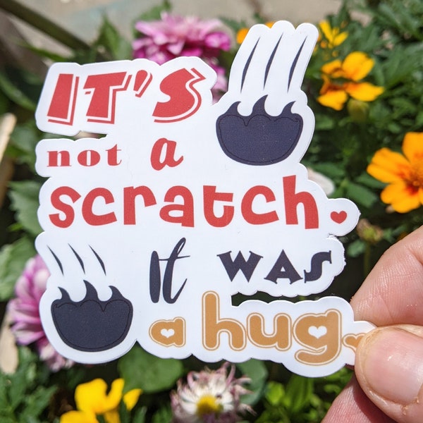 Scratch Cat Sticker - Etsy