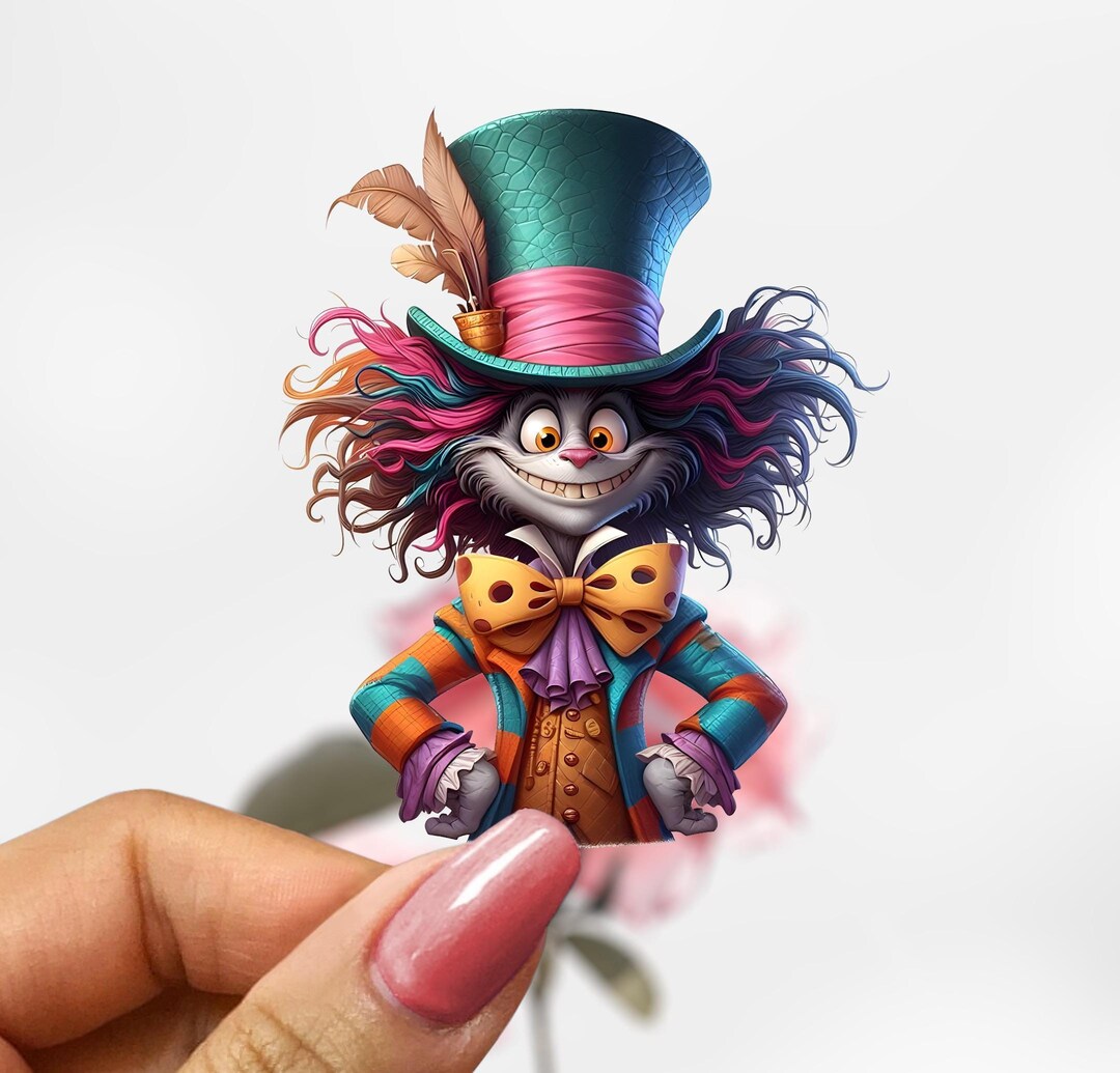 Alice in Wonderland Sticker, Mad Hatter Decal, Cheshire Cat Mad Hatter ...
