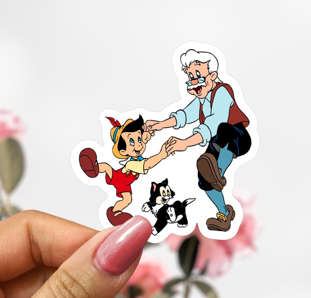 Pinocchio & Geppetto Sticker, Disney Sticker - Etsy
