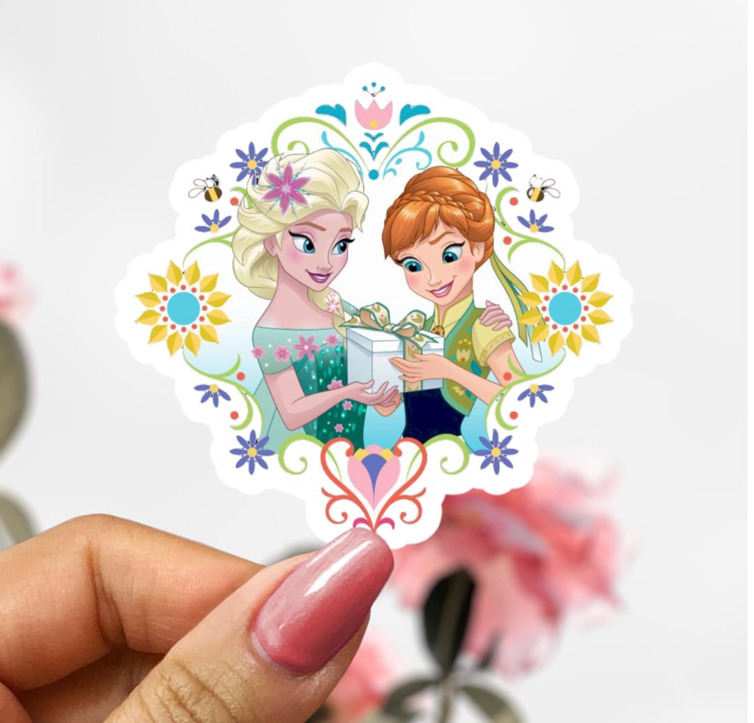 Frozen Elsa Sticker, Disney Anna & Elsa Sticker Decal - Etsy