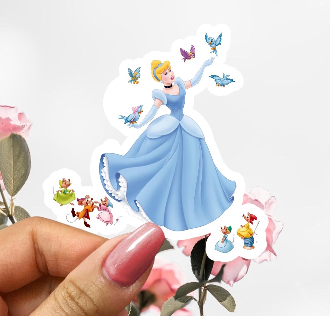 Disney Cinderella & Animal Friends Sticker, Princess Sticker Decal - Etsy
