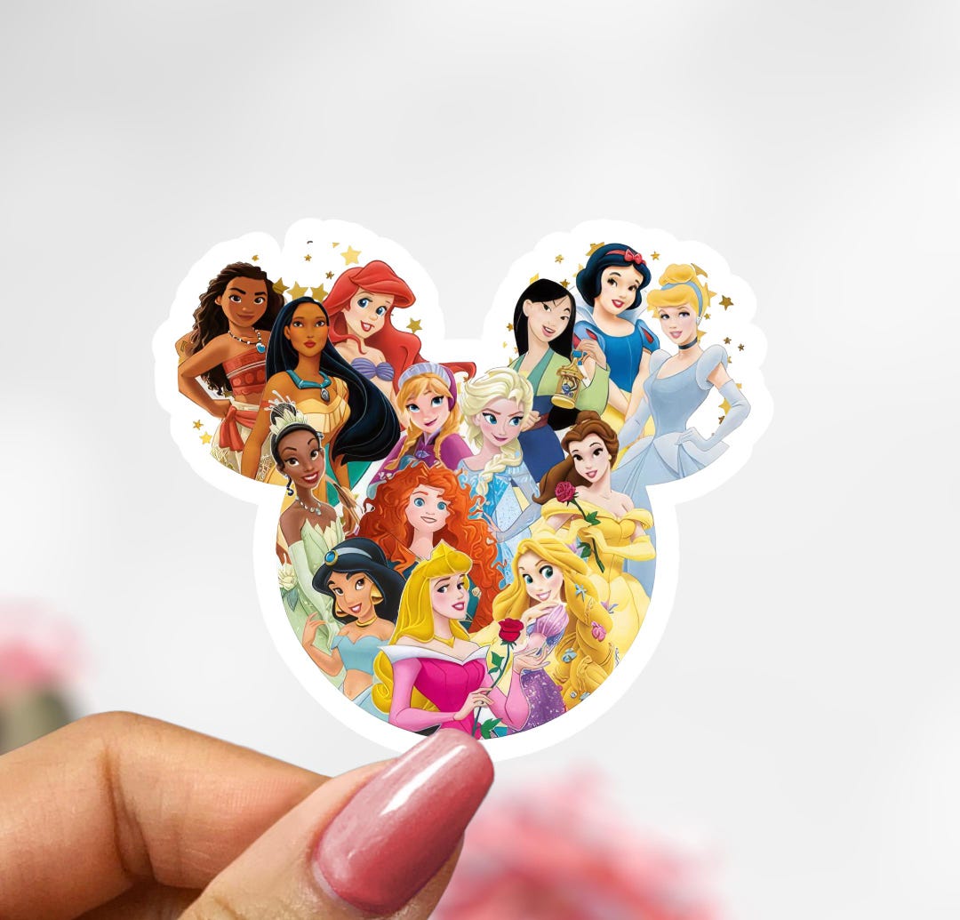 Princesses Mouse Ears Sticker, Disney Princess Sticker Decal - Etsy