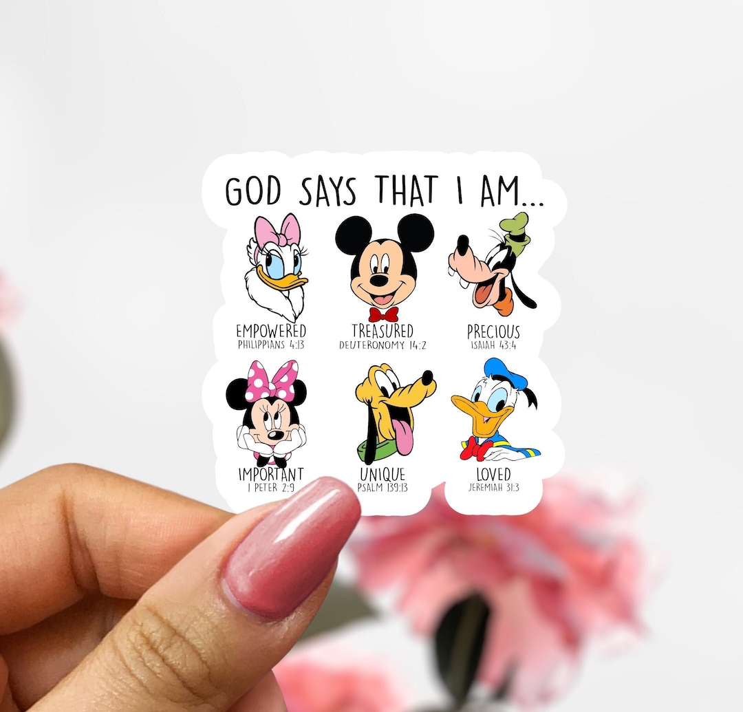 God Says I Am Mickey Mouse Sticker, Religious Mickey Mouse Friends ...