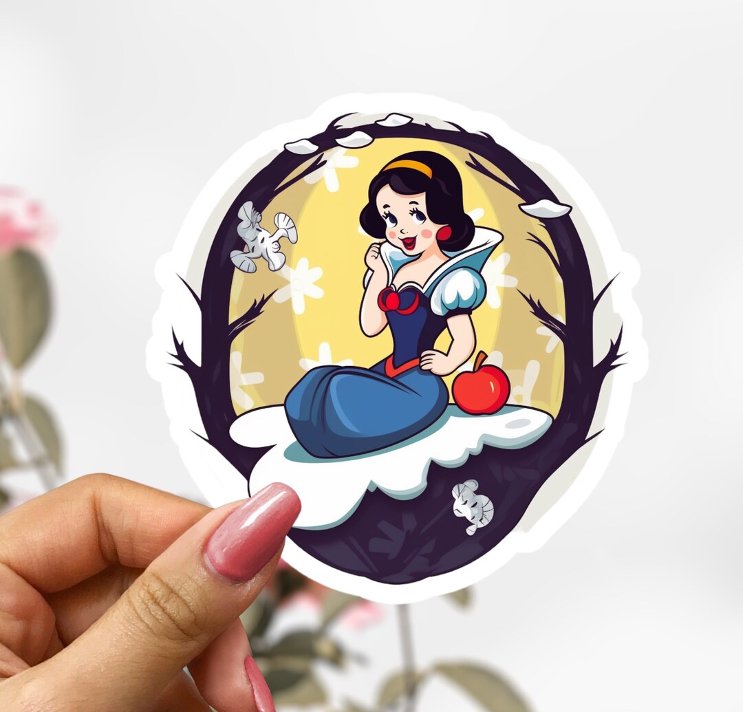 Snow White Sticker, Cartoon Disney Sticker Decal, Princess Snow White ...