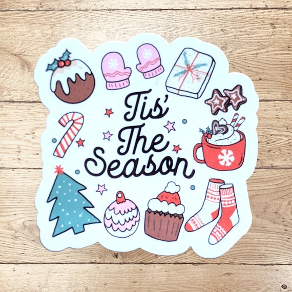 Retro Tis the Season Sticker Milk & Cookie Sticker Decal - Etsy