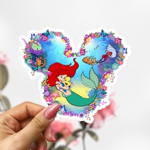 Ariel Mouse Ears Sticker Ariel Under the Sea Sticker Decal - Etsy