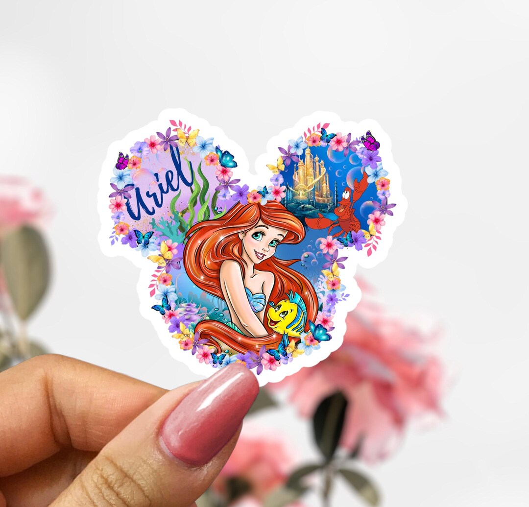 Disney Ariel Mouse Ears Sticker, Ariel Sticker Decal, Little Mermaid ...