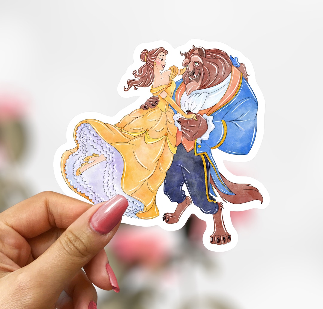 Belle Sticker, Disney Beauty & Beast Decal, Princess Sticker, Beast ...
