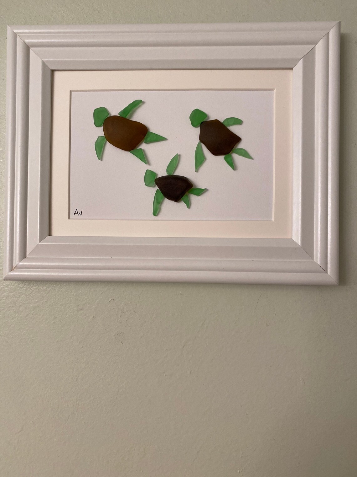 Framed Sea Turtles in Sea Glass 7 X 9 - Etsy