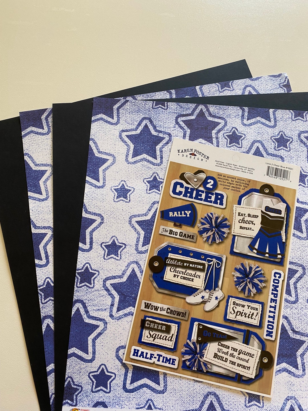 12x12 Blue Cheer Scrapbook Kit in Blue and Black - Etsy